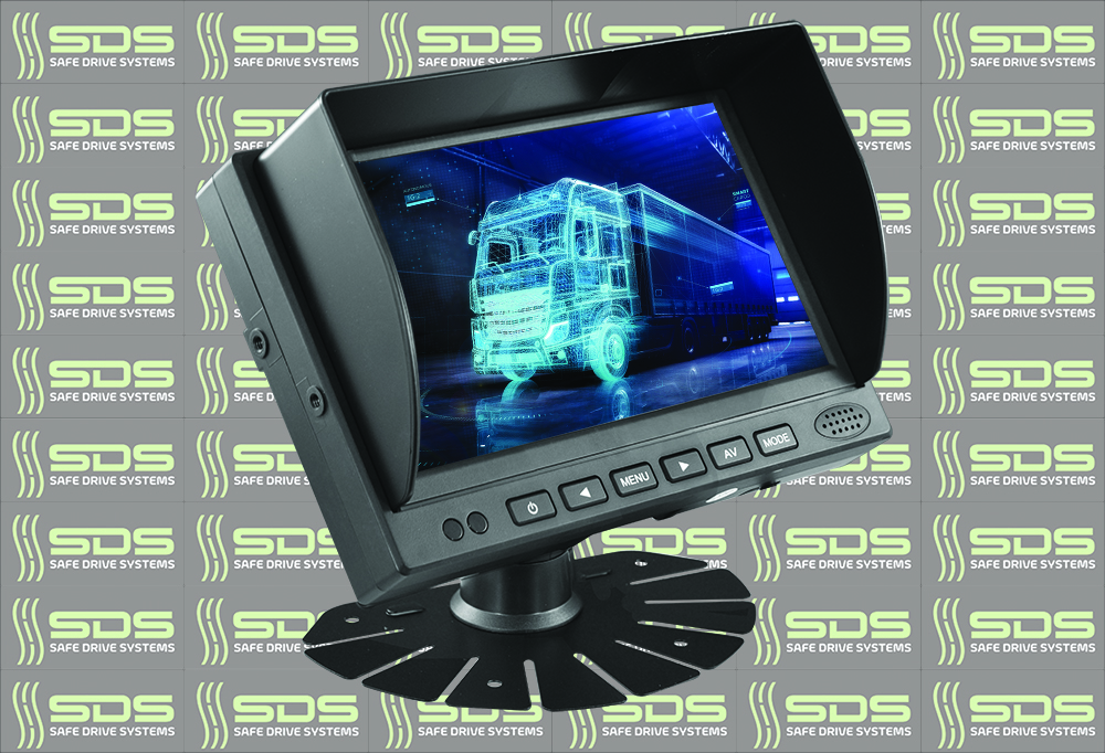 1080P 7" 2AV Dash Mount Monitor - Fan Feet Bracket - Safe Drive Systems